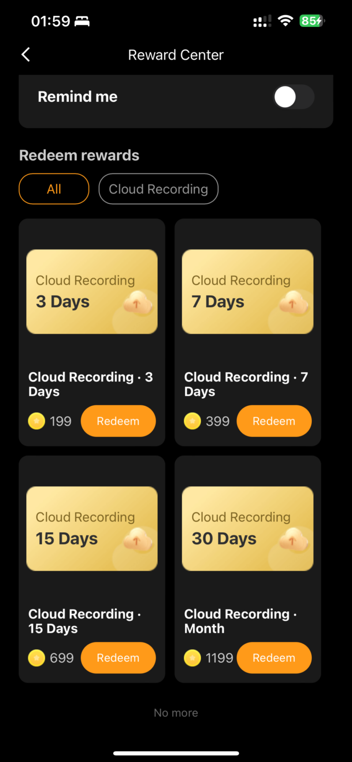 Reward Center Rule - V380 Pro,V380